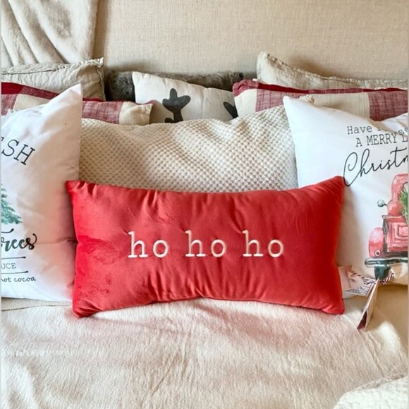 Jillian Harris | Accents | Jillian Harris Canvas Ho Ho Ho Lumbar ...